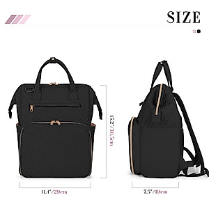 Fasrom Teacher Backpack for Work Women Teacher Supplies, Nurse Bag Backpack with Laptop Compartment for Nursing Student Essentials (Empty Bag Only), Black