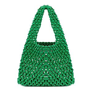 Naimo Straw Beach Bag Woven Shoulder Bag Rattan Handbag Crochet Tote Weaving Summer Hobo Bag
