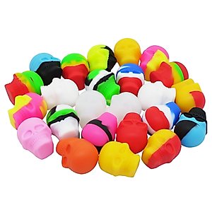 vitakiwi 3ml Small Skull Silicone Wax Container Non-stick Concentrate Oil Jars (100)