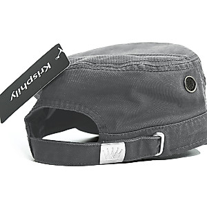 KRISPHILY Washed Cotton Sports Army Cap,Military Hat,Trucker Hat for Adult(Grey)