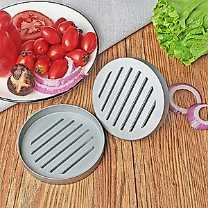 Asdirne Hamburger Press Patty Maker, Food Grade Aluminum Burger Press with ABS Handle, Non-Stick, Easy to Clean, with 50 Pcs Wax Patty Paper, 4.6" Diameter and 0.7" Depth