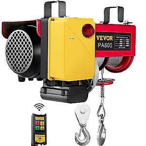 VEVOR Electric Hoist, 1320LBS Electric Winch, Steel Electric Lift, 110V Electric Hoist with Wireless Remote Control