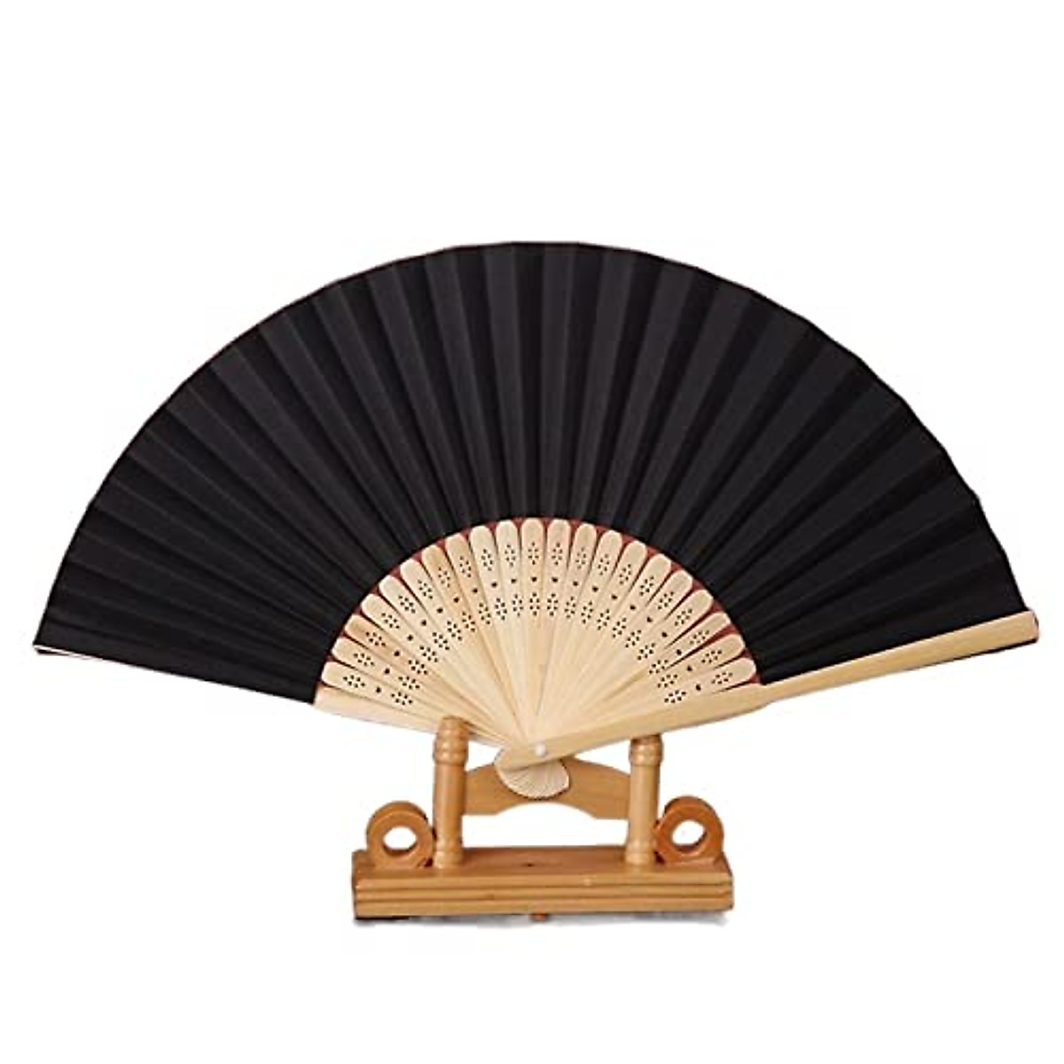 ONILA Folding Hand Fan Hand Held Fan Folding Paper Fan Summer Pattern Folding Dance Wedding Party Lace Silk Folding Hand Held Solid Color Fan Handheld Fans (Color : Blue)