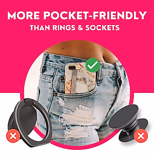 Phone Loops: Non-Elastic Phone Grip, Phone Strap, Phone Holder for Hand - Small, Light and Discreet Phone Loop Cell Phone Holder for Hand - Phone Finger Holder