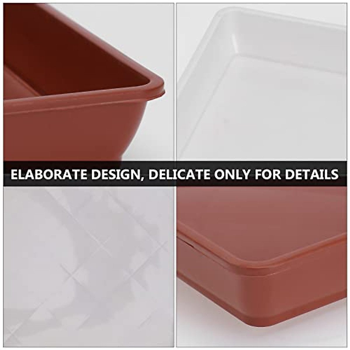 Yardwe 4pcs Flower Garden Flowerpot in Home Plastic Trays Drip Simple White/Pallets Red Plants Tray Holder Potted Accessories Indoors Practical Special Planters for Thick Bonsai Use