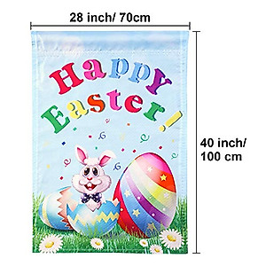 Chuangdi Easter Egg and Rabbit Garden Flag 28 x 40 Inch Decorative Spring Garden Flag Double Side Garden Flag (28 x 40 Inch)