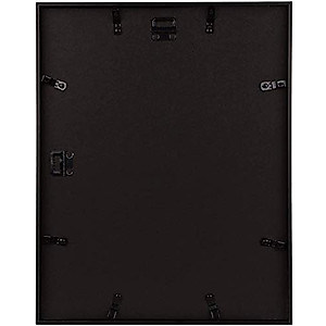 Frametory, 11x14 Aluminum Photo Frame with Ivory Color Mat for 8x10 Picture & Real Glass, Metal Picture Frame Collection (Black, 1-Pack)