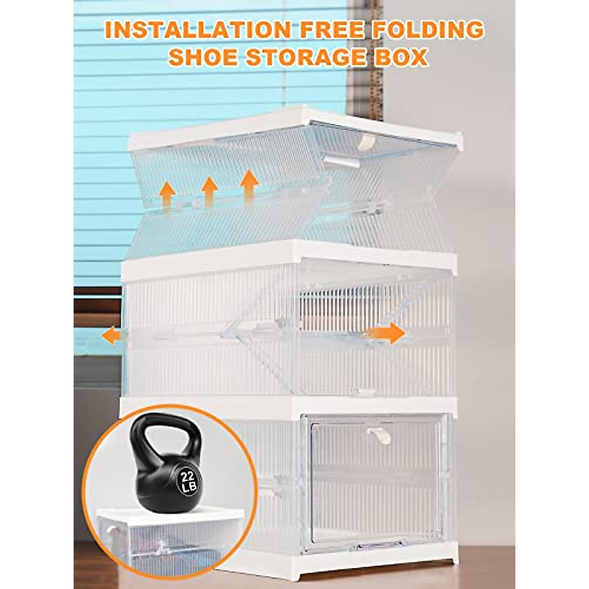 GOJUSO Folding Storage Organizer Box for Hats Baseball Caps Organizer 3-Tier Shoe Rack Hat Rack