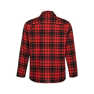 JP 1880 Menswear Big & Tall Plus Size L-8XL Check Print Flannel Pajama Top Burgundy red XXXX-Large 796639540