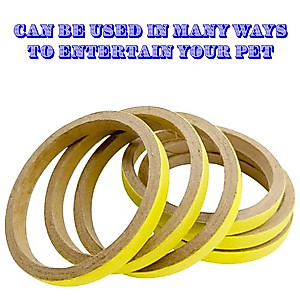 Mandarin Bird Toys by M&M - 8004 Pk12 3.5 Inch Skinny Yellow Donut, Colorful Cardboard Classic Chew Bird Foot Toys, Lots of Shreddable Layers, Add to Toys, Great for Medium to Large Size Pets