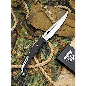 HOKC Avatar-M | 334-189404 | Pocket Knife, EDC Knife by Official Dealer - Designed by Russian Master Aleksander Biryukov - Liner Lock, G10 Handle, Innovative Opening Mechanism, Ball Bearing Pivot, Comfortable Pocket Clip, Long and Durable AUS8 Stainless S