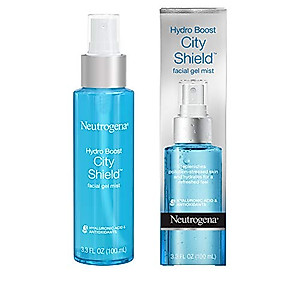 Neutrogena Hydro Boost City Shield Replenishing Facial Mist Gel with Hydrating Hyaluronic Acid and Antioxidants, Non Comedogenic, 3.3 fl. oz