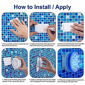 Sunyel Submersible LED Pool Lights, Battery Operated Color Changing Underwater LED Light Waterproof with Remote (2 Packs)