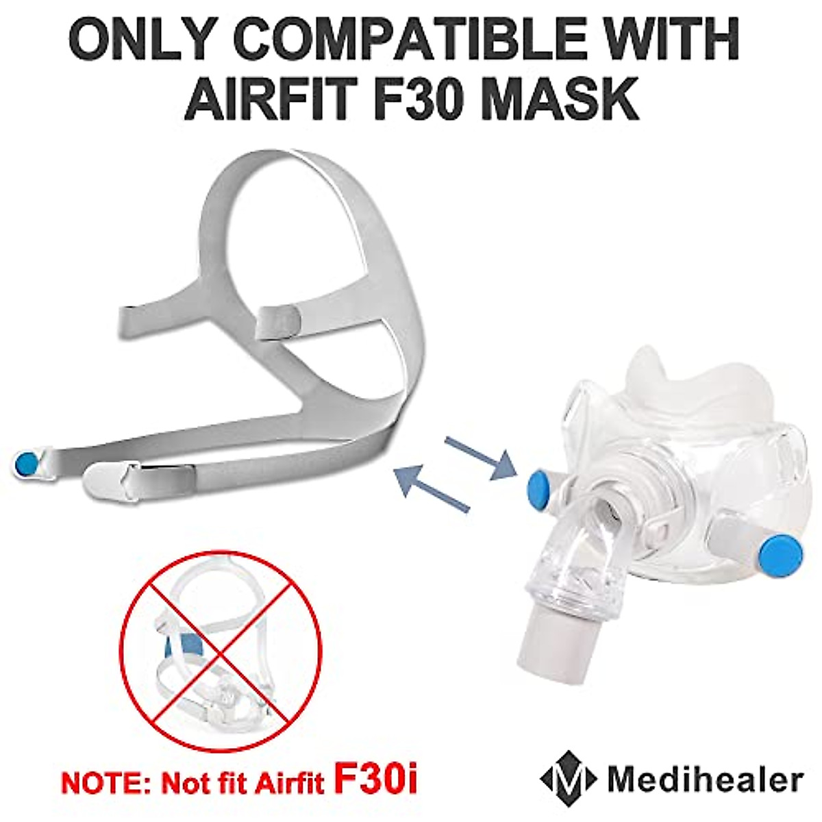 2Packs Replacement for F30(S&M), 2Packs F30 with Stronger Elasticity, Include 2PCS &4PCS Clips, Great-Value Supplies by Medihealer