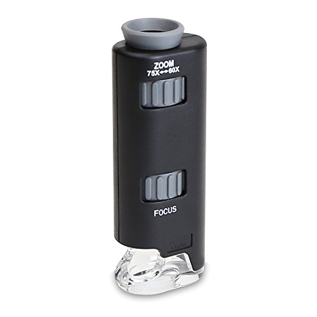 Carson 60x-75x MicroMax LED Lighted Pocket Microscope (MM-200) & MicroFlip 100x-250x LED and UV Lighted Pocket Microscope with Flip Down Slide Base and Smartphone Digiscoping Clip (MP-250)