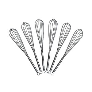 8 inch Mini Wire Whisk 6 Pack - Stainless Steel