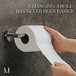 MARMOLUX ACC - Chrome Toilet Paper Holder | Open Arm 4.7 Inches Toilet Tissue Hanger | Bathroom Toilet Paper Holder Wall Mount in Stainless Steel Polished Chrome