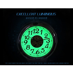 OGLE Waterproof Bronze Train Chain Large Digital Noctilucence Fob Self Winding Automatic Skeleton Mechanical Pocket Watch