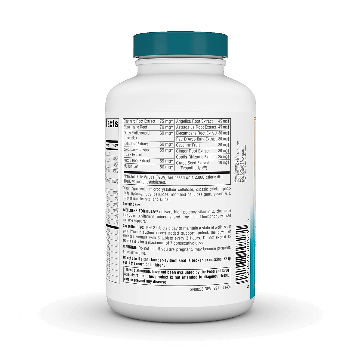 Source Naturals Wellness Formula Bio-Aligned Vitamins & Herbal Defense - Immune System Support Supplement & Immunity Booster* - 180 Tablets