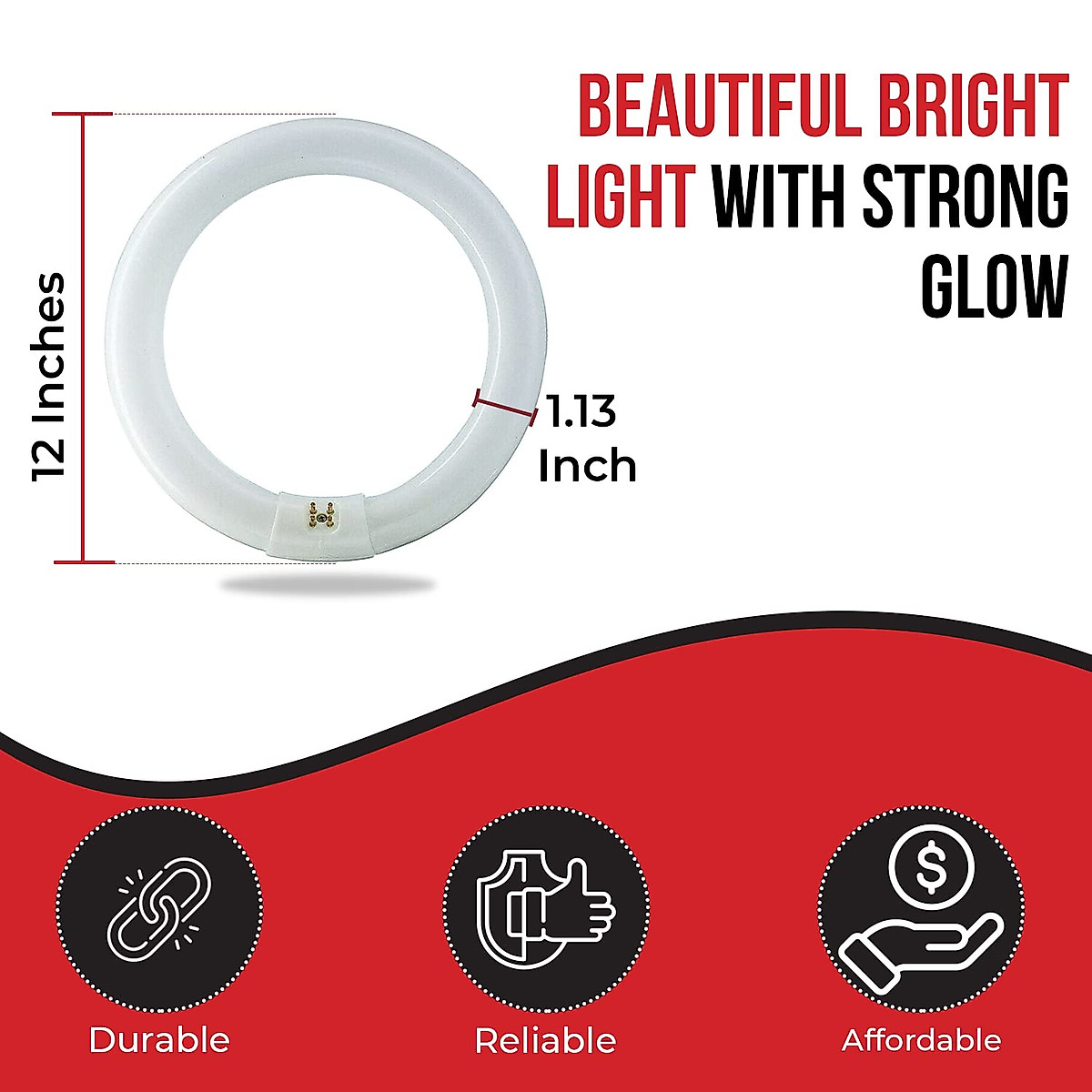 Bulbmaster FC12T9/CW 32 Watts 12 Inch Round T9 Fluorescent Circular Light Bulb, Cool White 4100K, FC12T9 1930 Lumens G10Q 4-Pin Base 32W Circline Ceiling Lights
