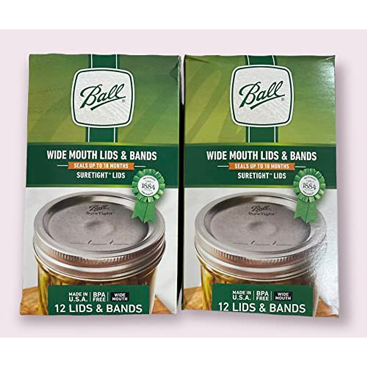 Ball Jars Wide Mouth Lids & Bands 2 Pack (24 Lids and 24 Bands)