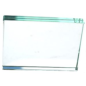 Rectangular Refraction Block, 3" (75mm) x 2" (50mm) x 0.5" (12mm) - Optically Worked Glass - Slightly Beveled Edges - Excellent for Physics Experiments & Photography - Eisco Labs