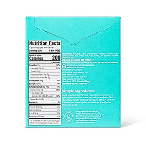 Organic Almonds and Coconut Fruit and Nut Bar Gluten Free Nutrition Healthy Snack with Calcium, Iron and Potassium, 4 Bars