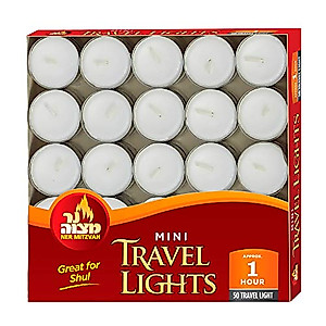 Mini Tea Light Candles - 50 Bulk Pack - White Unscented Travel, Centerpiece, Decorative Candle - 1 Hour Burn Time - Pressed Wax