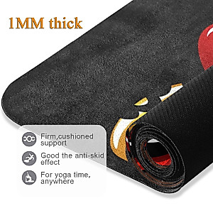 ALAZA Afro American Woman in Shock Non Slip Yoga Mat, Exercise & Fitness Mat for Yoga, and Pilates, Workouts