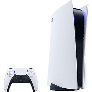 PlayStation 5 Enhanced Storage 1.8TB Disc Version Console - PS5 Disc Console with 1.8TB Ultra-High Speed PCIe Gen 4 NVNe SSD, DS Controller, Case, White, with GOW Voucher