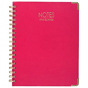 AT-A-GLANCE Notebook, 6-1/2" x 9-1/2", Ruled, 80 Sheets, Harmony Collection, Track Goals and Wins, Pink (6099-406-27)