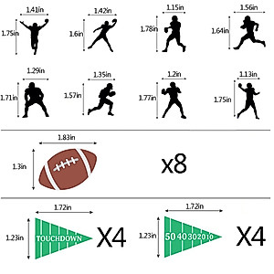 America Football Cupcake Toppers Sports Party Decorations 24pcs Superbo Rugby Cupcake Toppers for boys birthday