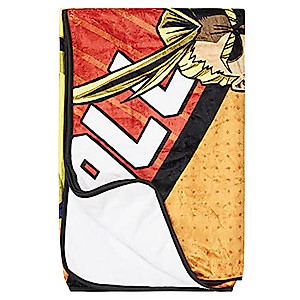 My Hero Academia Throw Blanket - Shoto, Izuku & All Might Soft Fleece Throw Blanket Lanyard and Sticker (All Might)