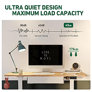 FEZIBO 48 x 24 Inches Standing Desk with Drawer, Adjustable Height Electric Stand up Desk with Storage, Sit Stand Home Office Desk, Ergonomic Computer Desk, White