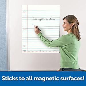 Learning Resources Giant Sized Magnetic Notebook Paper, Durable Write & Wipe, Classroom Whiteboard Accessories, Teaching Aids, 22"L x 28"H