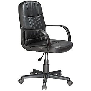 Comfort Products Mid-Back Leather Office Chair, Black