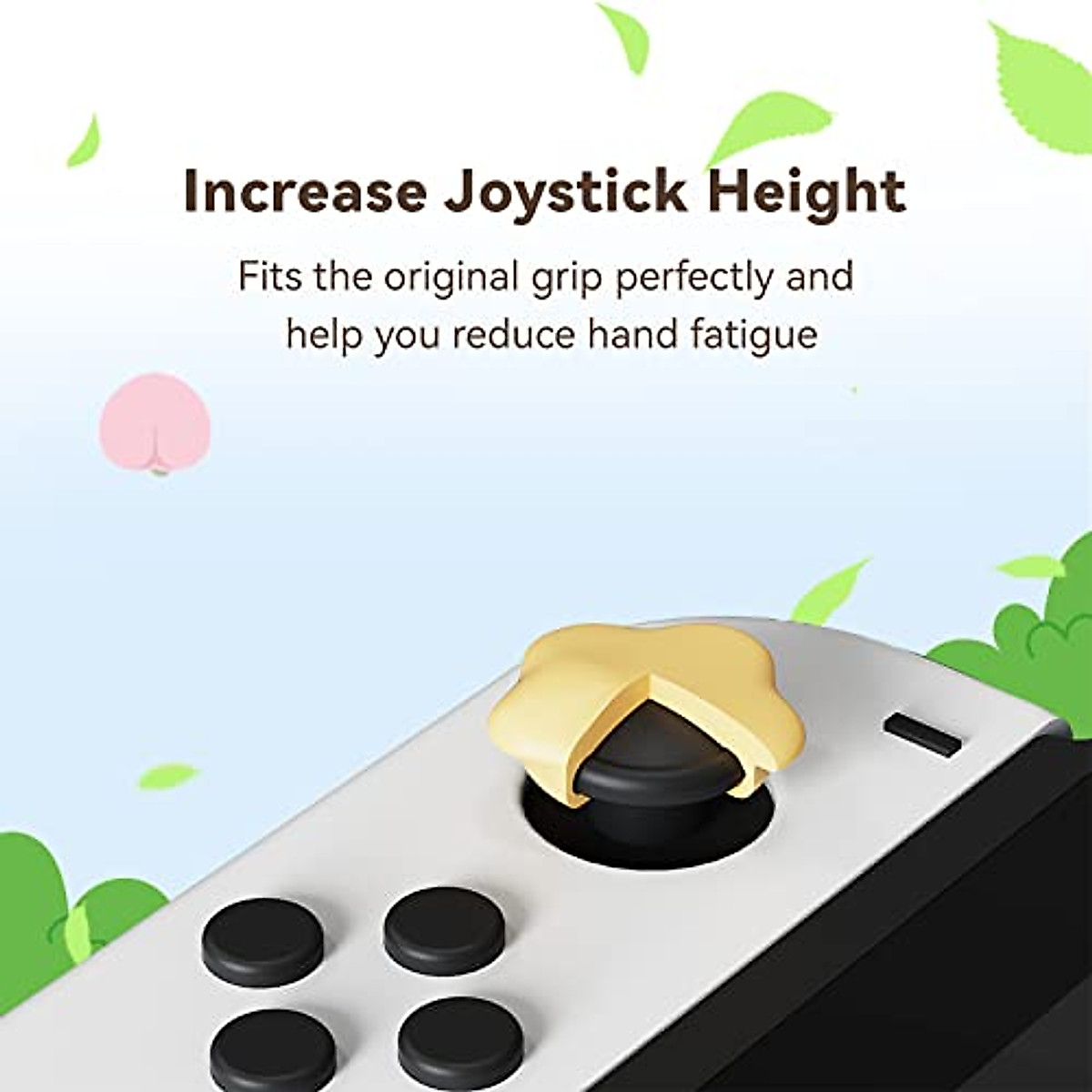 GeekShare Cute Silicone Joycon Thumb Grip Caps, Joystick Cover Compatible with Nintendo Switch/OLED/Switch Lite,4PCS - Peach & Star