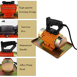 EWANYO Concrete Vibrator Electric 110V 250W Portable Handheld Cement Mortar Vibrating Troweling Machine Single Phase Cement Trowel Concrete Vibrating Machine 3500RPM