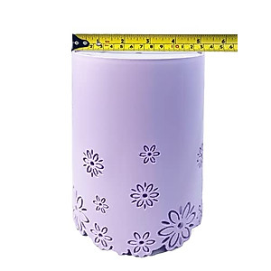 Nazr Wastebasket, Hollow Flower Shape Plastic Lidless Wastepaper Baskets Trash Can (S-Purple)