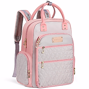 AOMAY Diaper Bag Backpack - Mommy bag for hospital, Travel backpacks, Large Capacity, Multifunctional - Baby Essentials(Pink)