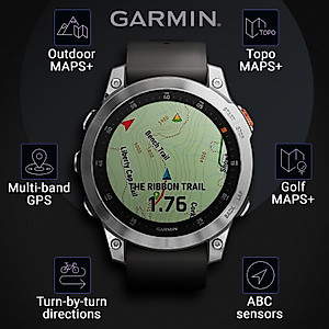 Wearable4U Garmin EPIX (Gen 2) - Slate Steel 47mm Slate | Premium Active GPS Smartwatch with 1.3 in. AMOLED Display. Gift Bundle Energy Set.
