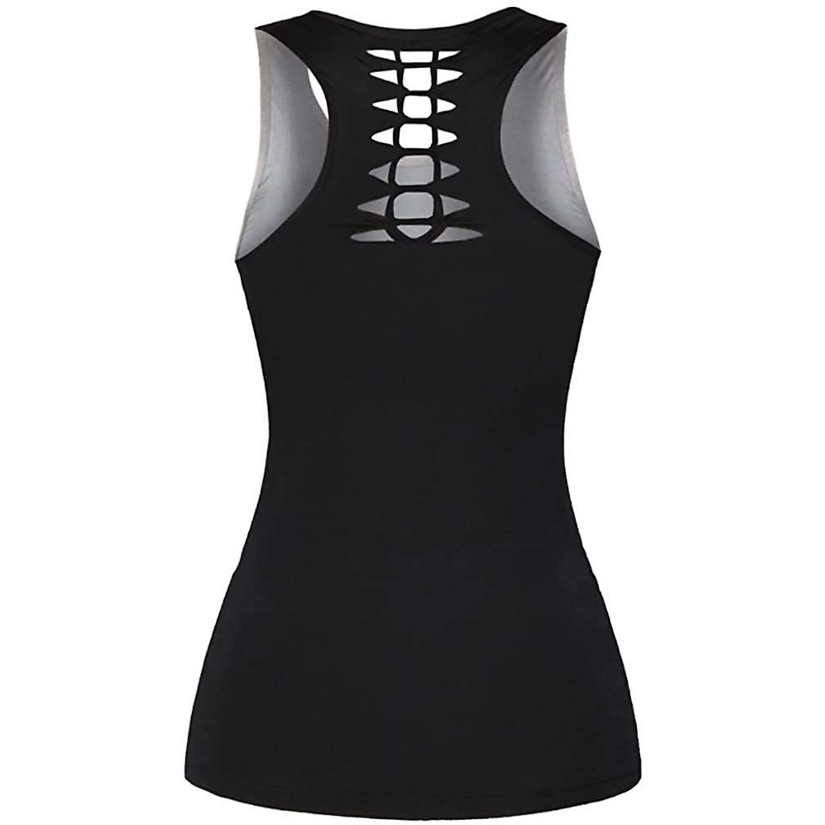 DRZHEAM Women 2 Piece Casual Skull Outfits 3D Printed Hollow Out Tank Tops Yoga Leggings Jogger Sets Activewear (purple-e, XXL)