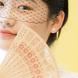 Fascinators Hat for Women Tea Party Hat Headband Set Wedding Flower Mesh Hair Clip with Veil Tea Party Headwear Lace Gloves Pearl Necklace and Earrings for Halloween Party Black