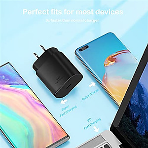25W Super Fast Charger Type C Wall/Car Charger Combo Kit for Samsung Galaxy S24 S23 S22 S21 Ultra Plus A53 A52 A14 A15 A25 A42 A32 Xcover 7 6 iPhone 15 Pro Max Pixel 8 7 6a Moto LG 2pack USB C Cable