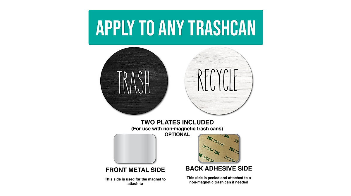 Rustic Trash & Recycle Magnets for Effortless Waste Sorting