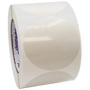 ChromaLabel 0.75 Inch Clear Transparent Dot Stickers, 500 per Roll, Non Perforated