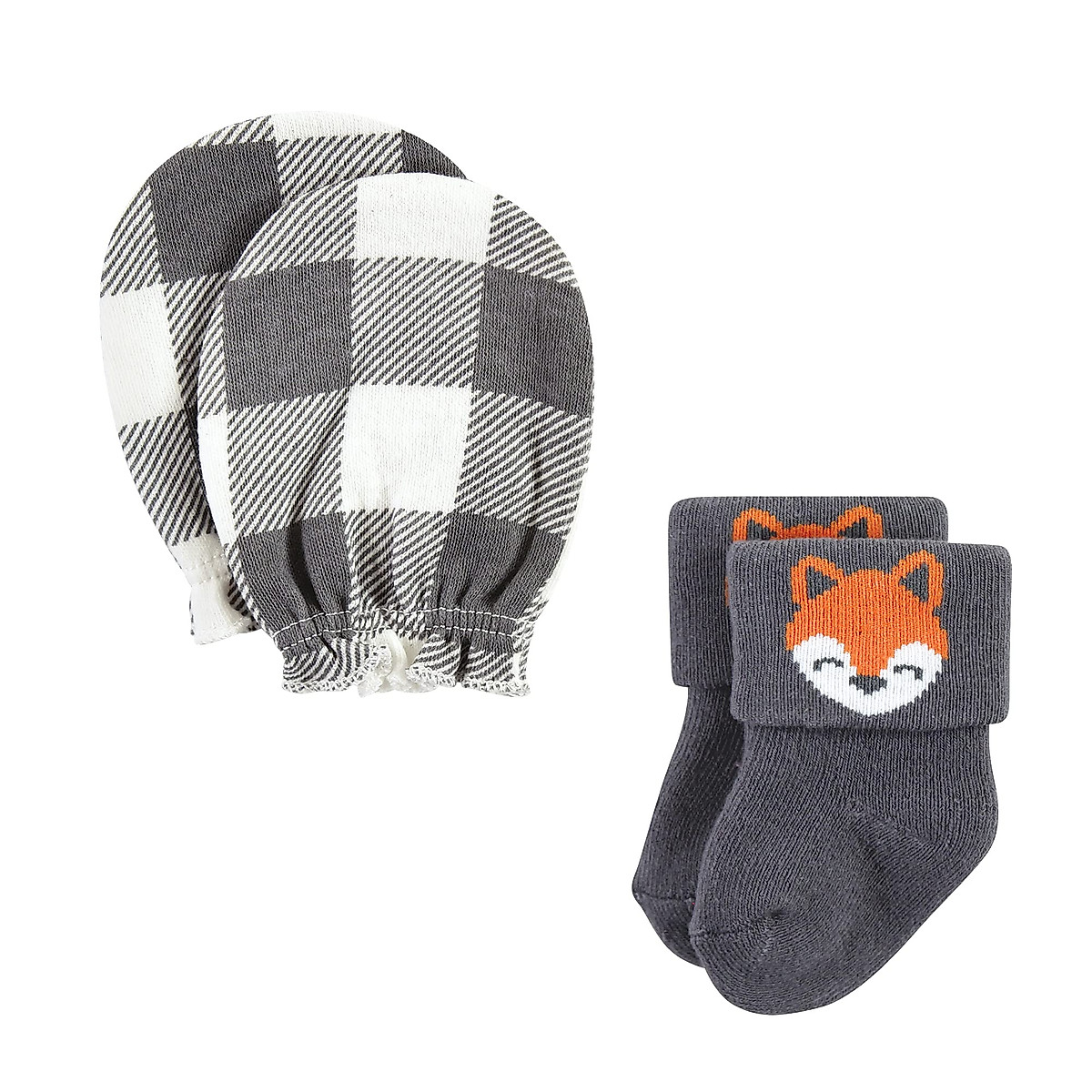 Hudson Baby Unisex Baby Socks and Mittens Set, Woodland Boy, 0-6 Months
