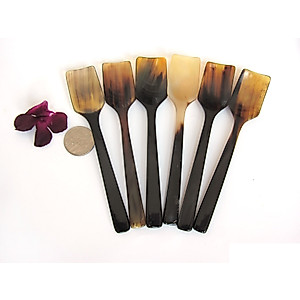 Marycrafts Set of 6 Long Buffalo Horn Caviar Mustard Jam Spoons