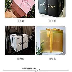 Birthday Surprise Box for him Explosion Gift Box Balloon Box - 19x19x19 inches for Marriage Proposal Birthday Party Christmas Any Surprise Event Available (Black Box+Balloons)