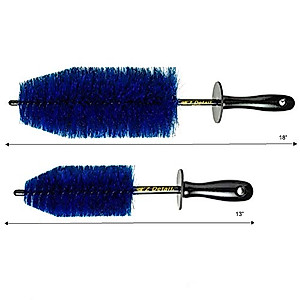 EZ Detail Big and Little Brush Combo - Wheel Rim Cleaner for Cars, Bike, Trucks, Motorcycle, and Other Vehicles - Non-Scratch Auto Detailing Tool, Easily Reaches Nook and Crannies
